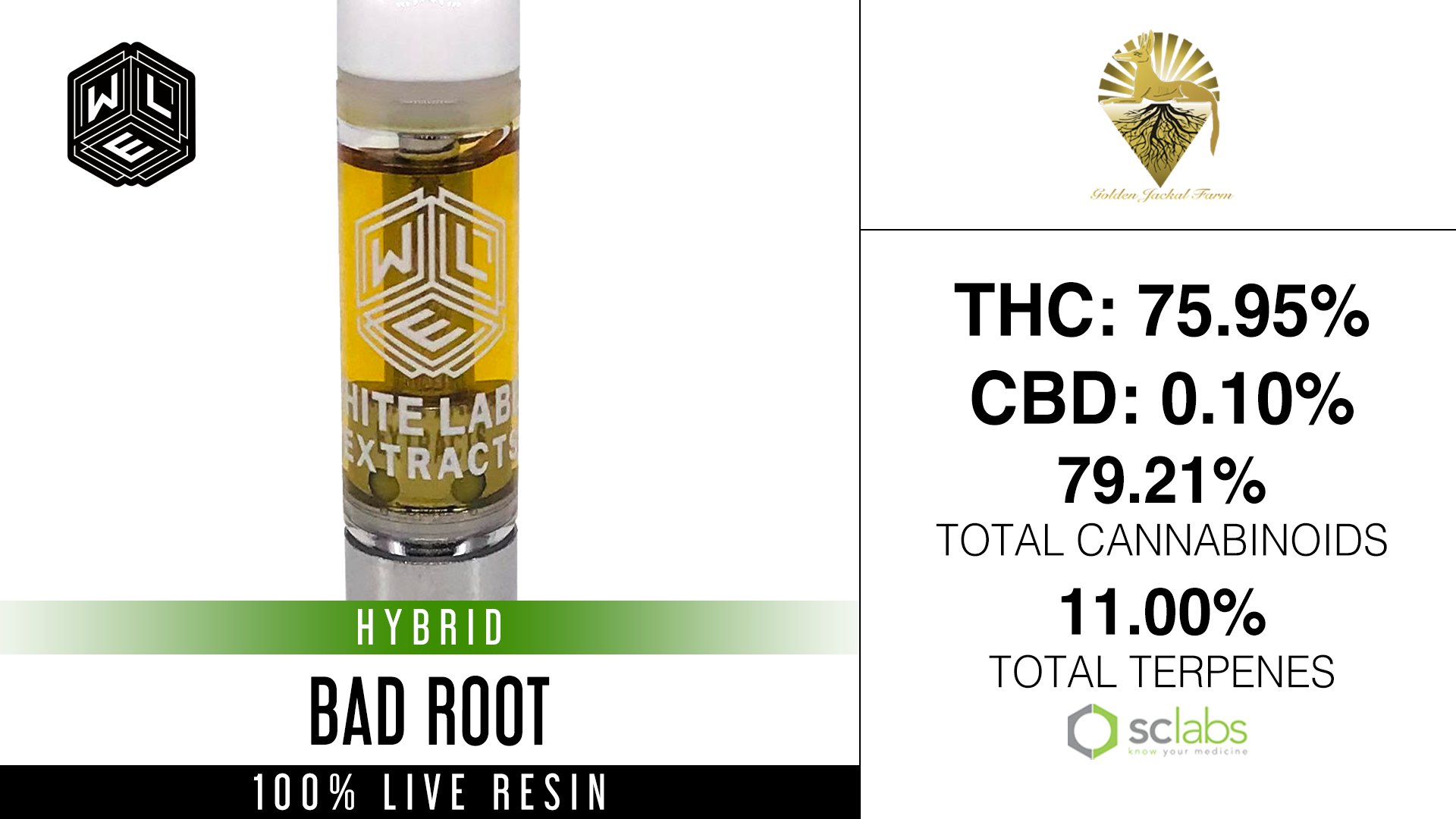 Bad Root 100% Live Resin Cartridge - WLE710