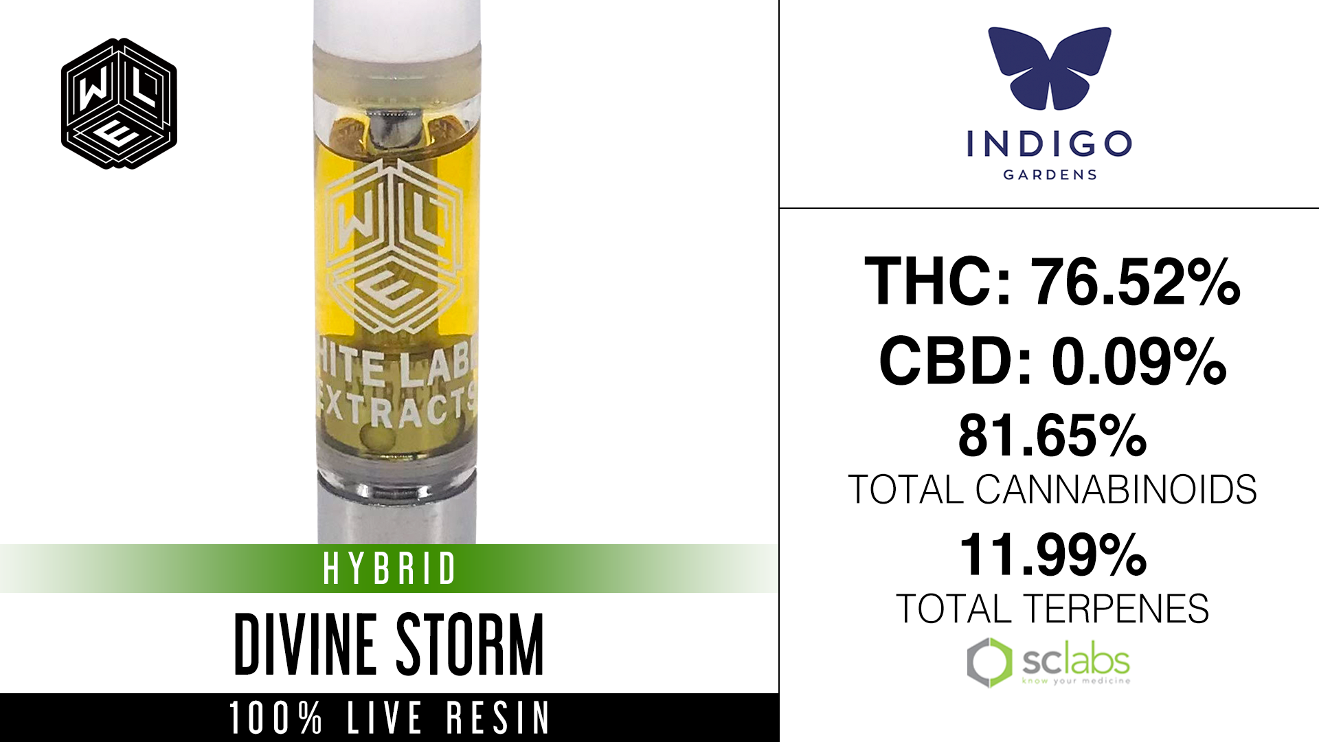 Divine Storm 100% Live Resin Cartridge - WLE710